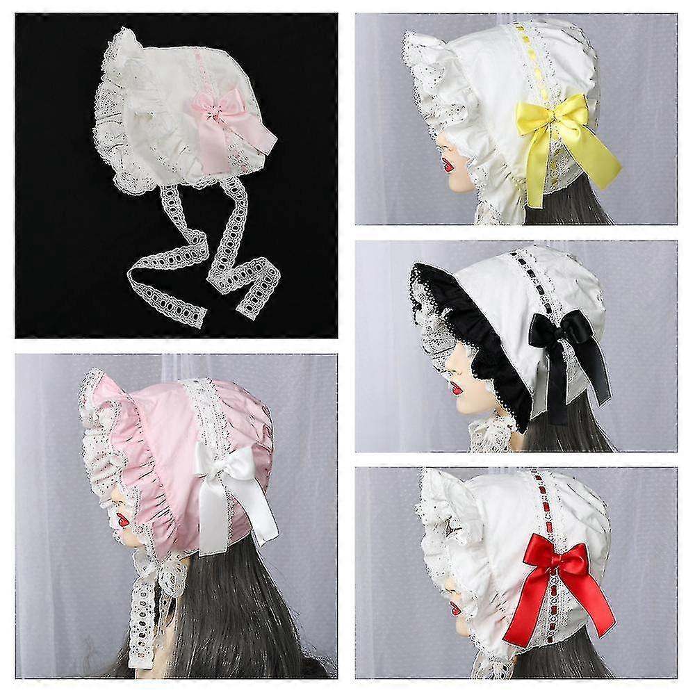 Medieval Vintage Maid Cosplay Pumpkin Cap Lace-up Adjustable Hat Women ...