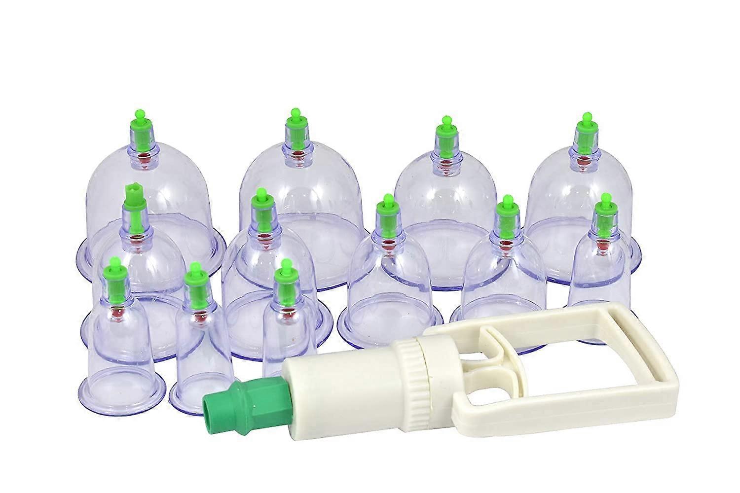 Cupping Set 12 Cups Cupping Therapy Set With Pump Vacuum Suction Cups ...