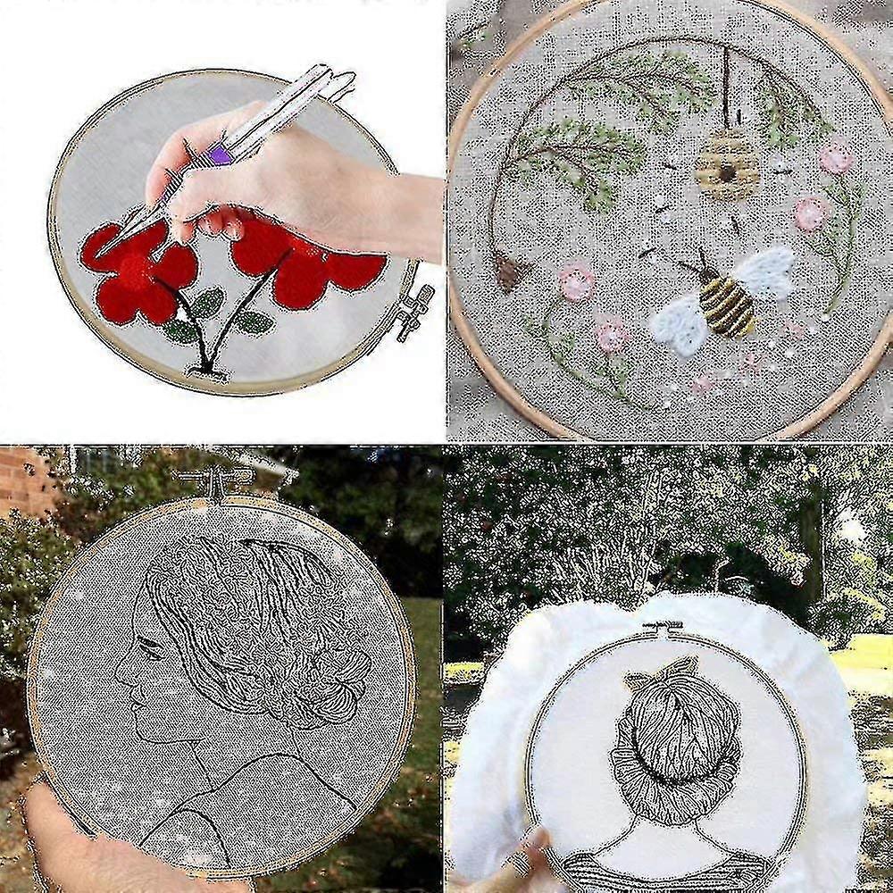 Magic Needle,embroidery Kit With 50 Colors Threads, 2 Embroidery ...