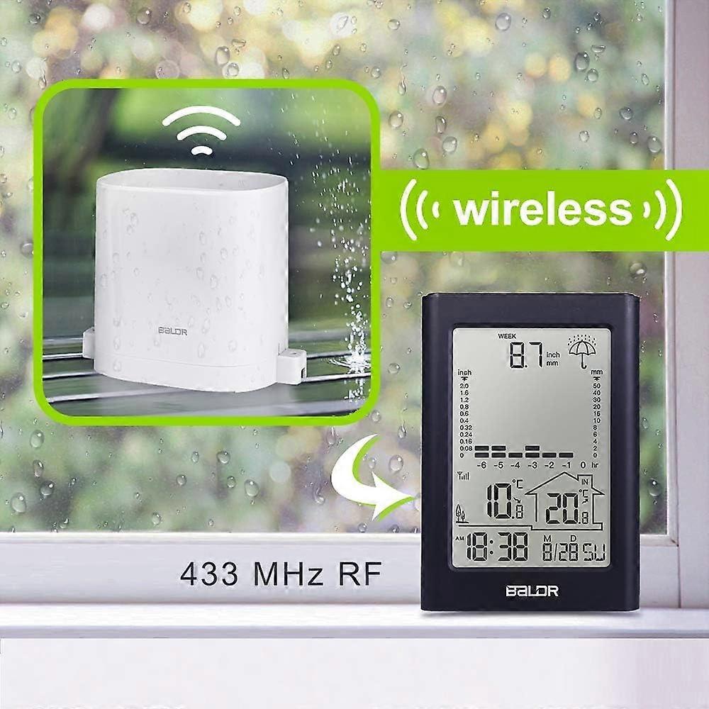2025 Suitable Wireless Rain Station Wireless Rain Gauge Weather Station with Indoor Outdoor ...