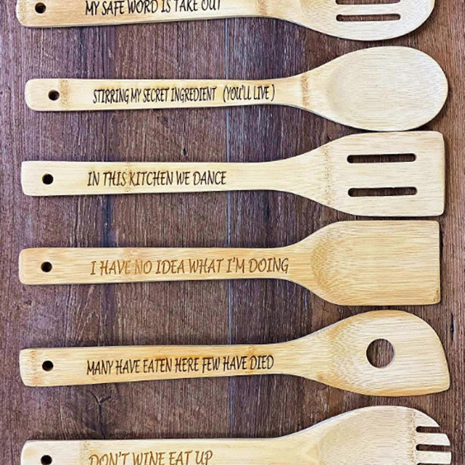 Funny Wooden Spoon Set(6pcs),Wooden Cooking Spoons,Wooden Spoons ...