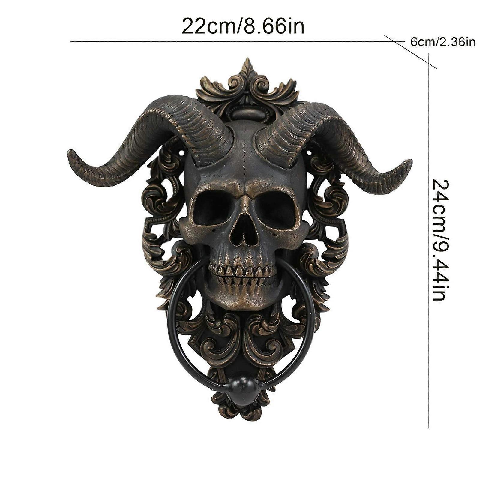 Sabbatic Goat of Horned God Skull Hanging Door Knocker, Diabolical ...