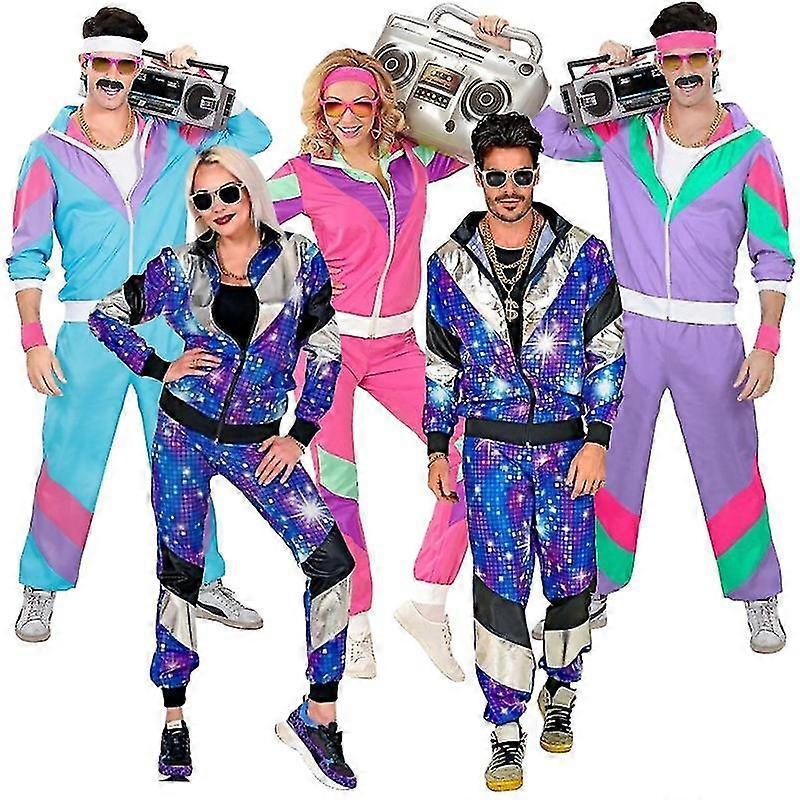 80s/90s Tracksuit Costume Unisex, 80s Retro Shell Hip Hop Costume ...
