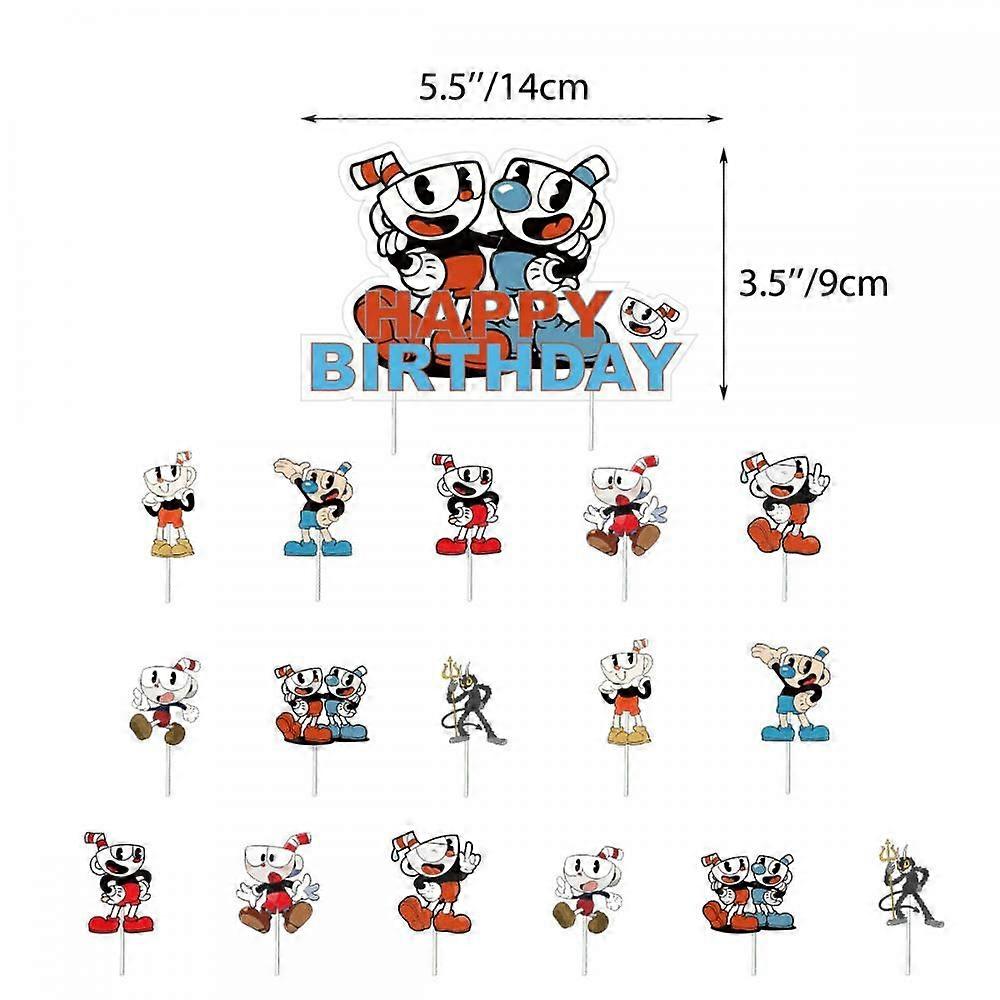 Cuphead theme Party Decorations Include Happy Birthday Banner,Latex ...
