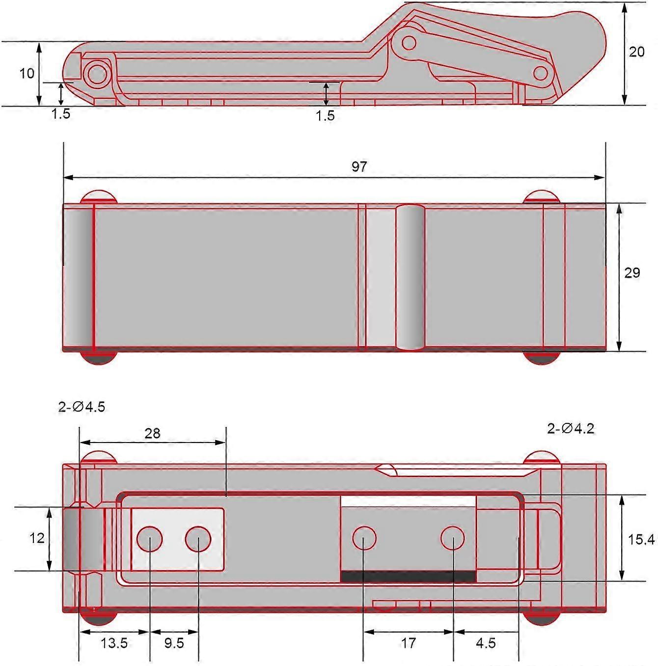 Flexible Rubber Draw Latch, Front Storage Rack Rubber Latch Over Center ...