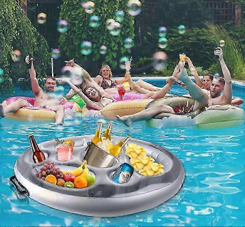 Inflatable Cup Holder 8 Holes Pool Floating Bar Pool Floating Tray PVC ...