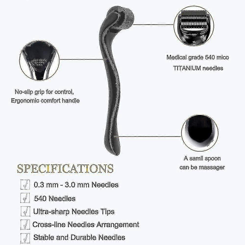 Derma Roller 1.5mm, 540 Titanium Microneedle Roller For Face Facial ...