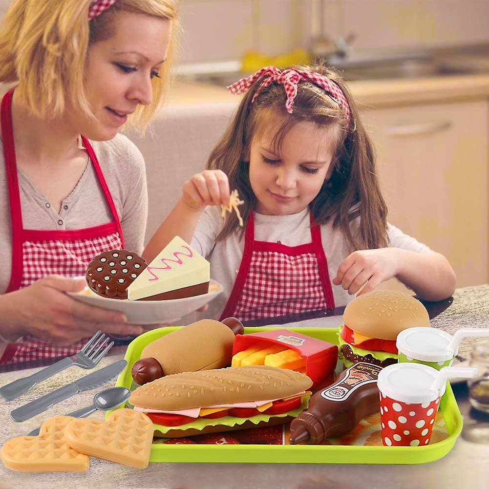 Kids Toys Burger, 20 Pcs Kids Play Food Set Toddlers Pretend Toy Food ...