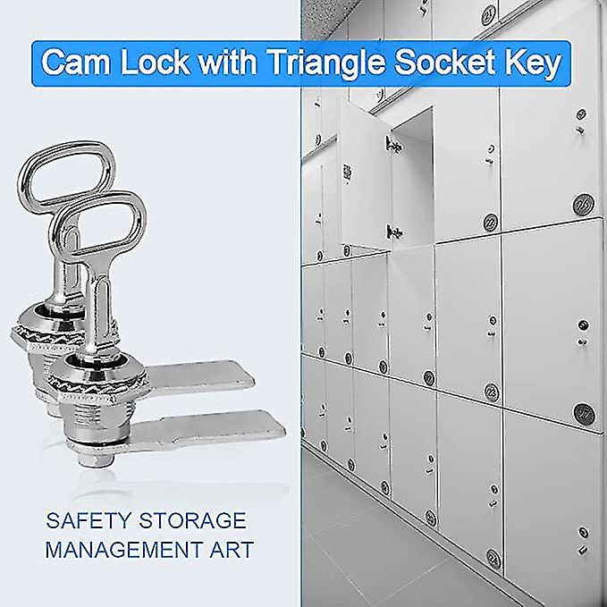 2 Pieces Cylinder Cam Lock With Triangular Socket Key Mailbox Lock ...