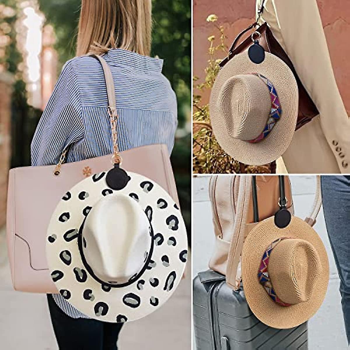 1pcs Magnetic Sun Hat Clip For Wide Brim Hat, Pu Leather Hat Ring Clip ...