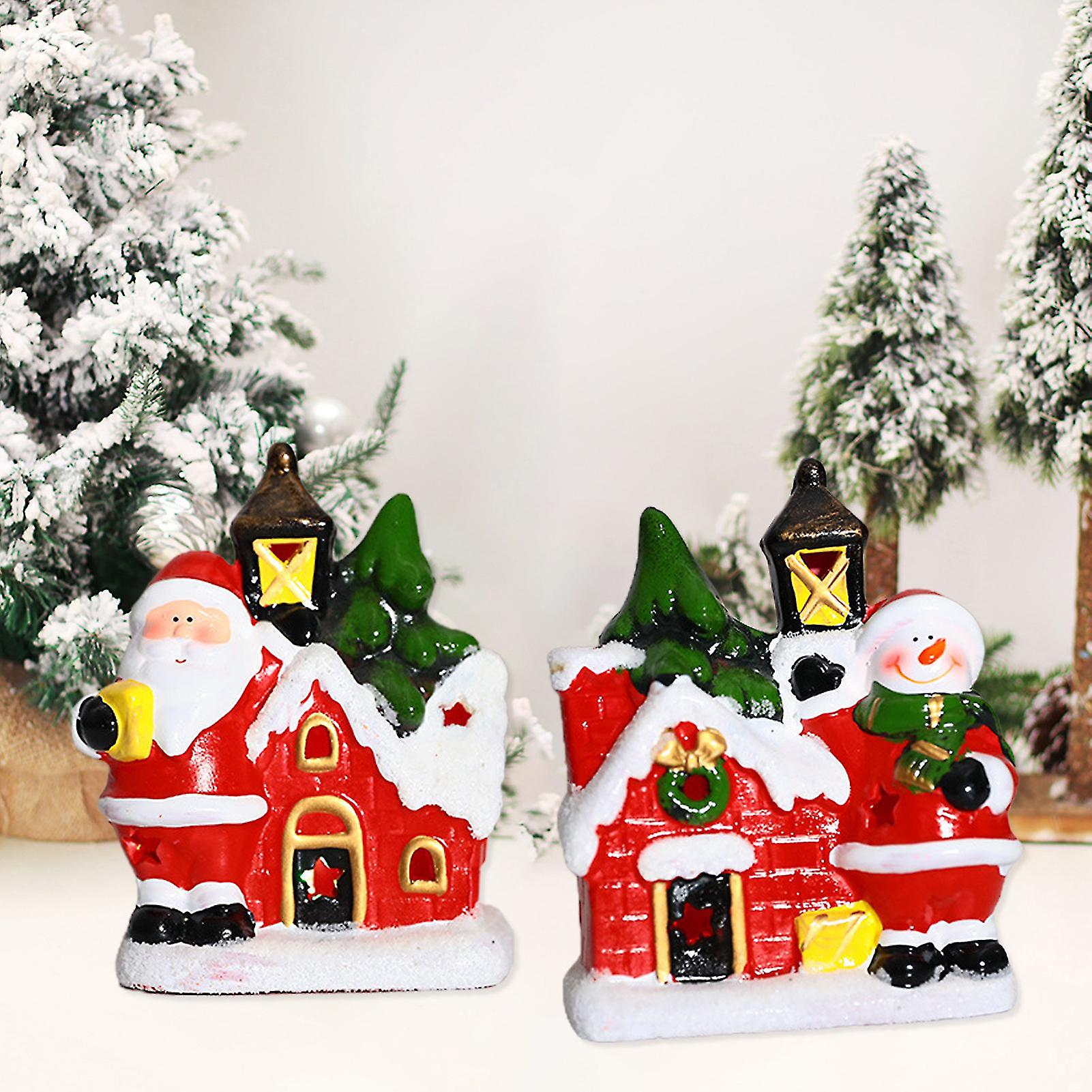 Christmas Ornament Smooth Anti-crack Christmas Style Resin Santa ...