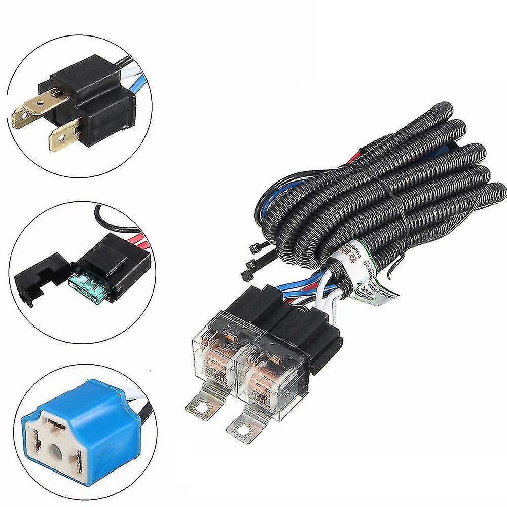 H4 Negative Switched Led Headlight Lamp Bulb Relay Wiring Harness Plug ...