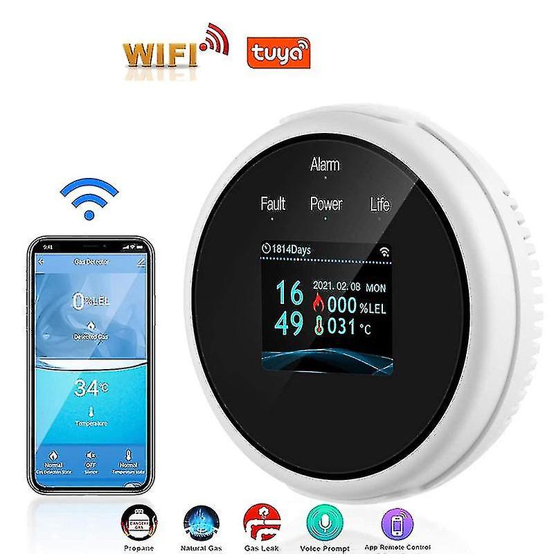 Smart Gas Leak Detector Tuya Wifi Smart Natural Gas Alarm Sensor Led ...