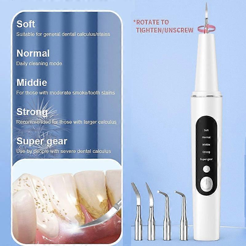 5-speed ultrasonic scale remover with rechargeable base for domestic ...