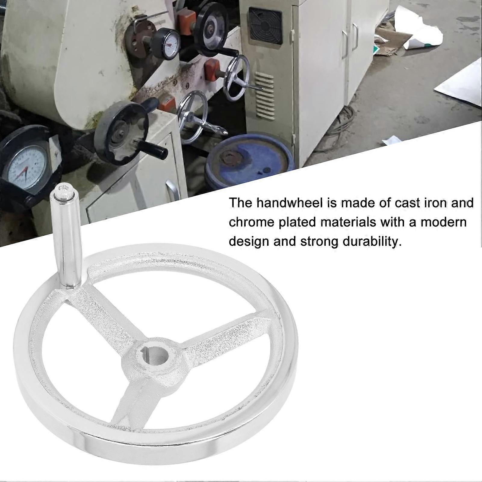 18 X 200mm Lathe Hand Wheel Cast Iron Round Handwheel with Handle for ...