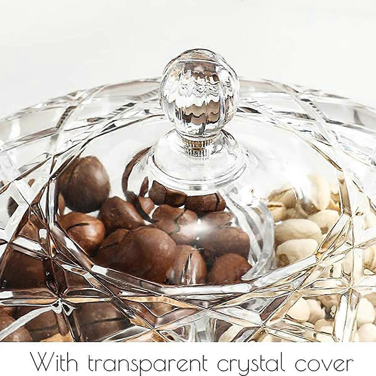 Creative Acrylic Multi Sectional Snack Serving Tray Set with Lid (Six ...