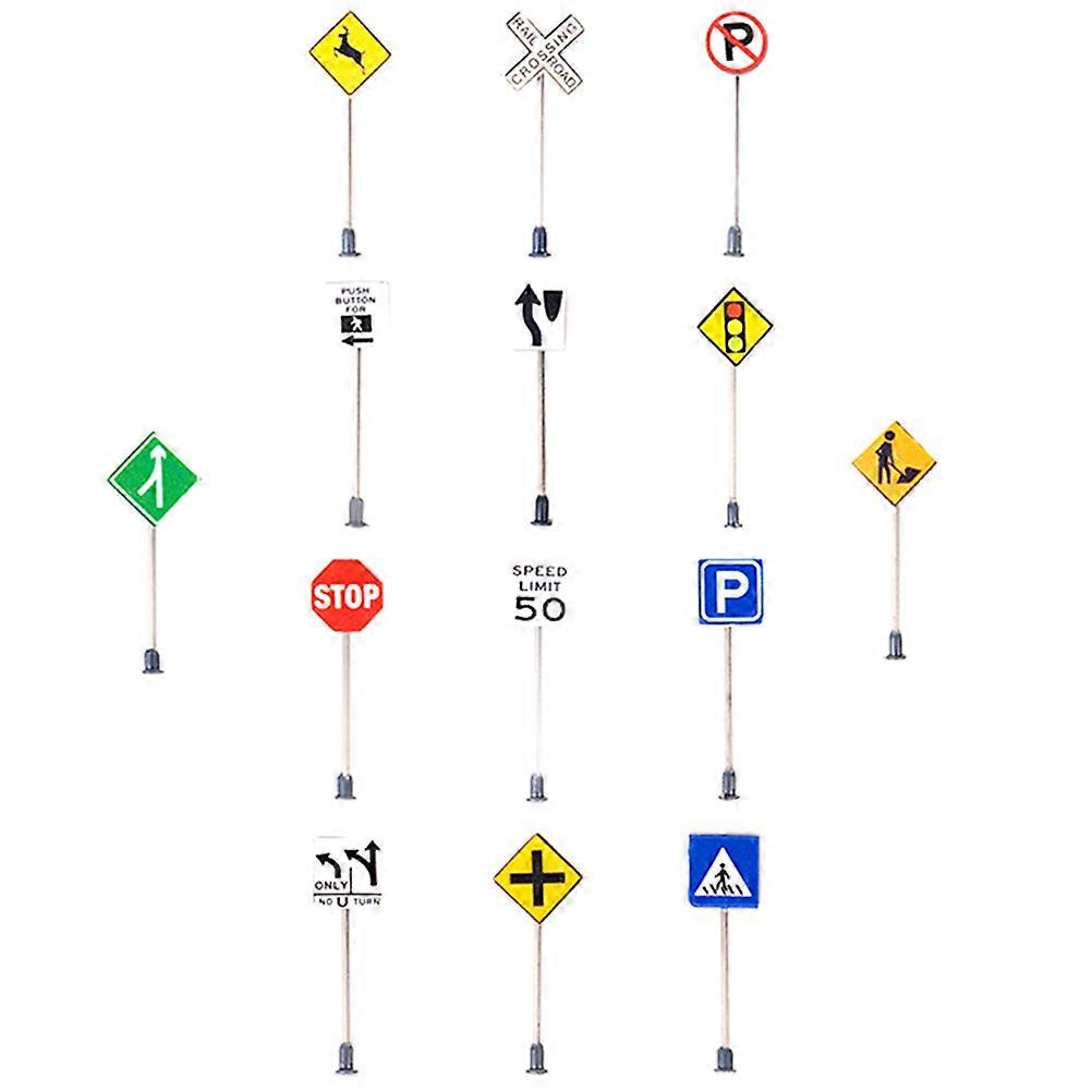 14pcs Miniature Street Road Signs Traffic Signs Models Road Signs for ...