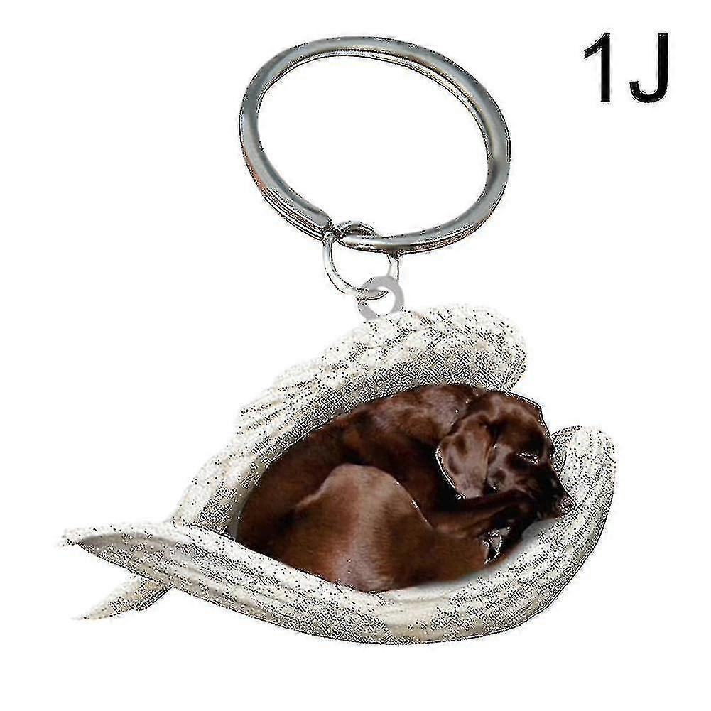 Hanging Ornament Keychain Cute Sleeping Angel Dog Wing Pendant Dog Gift ...