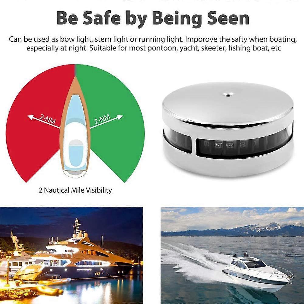 Bow Light LED Navigation Lights Stainless Steel Sailing Lights 12V IP66 ...