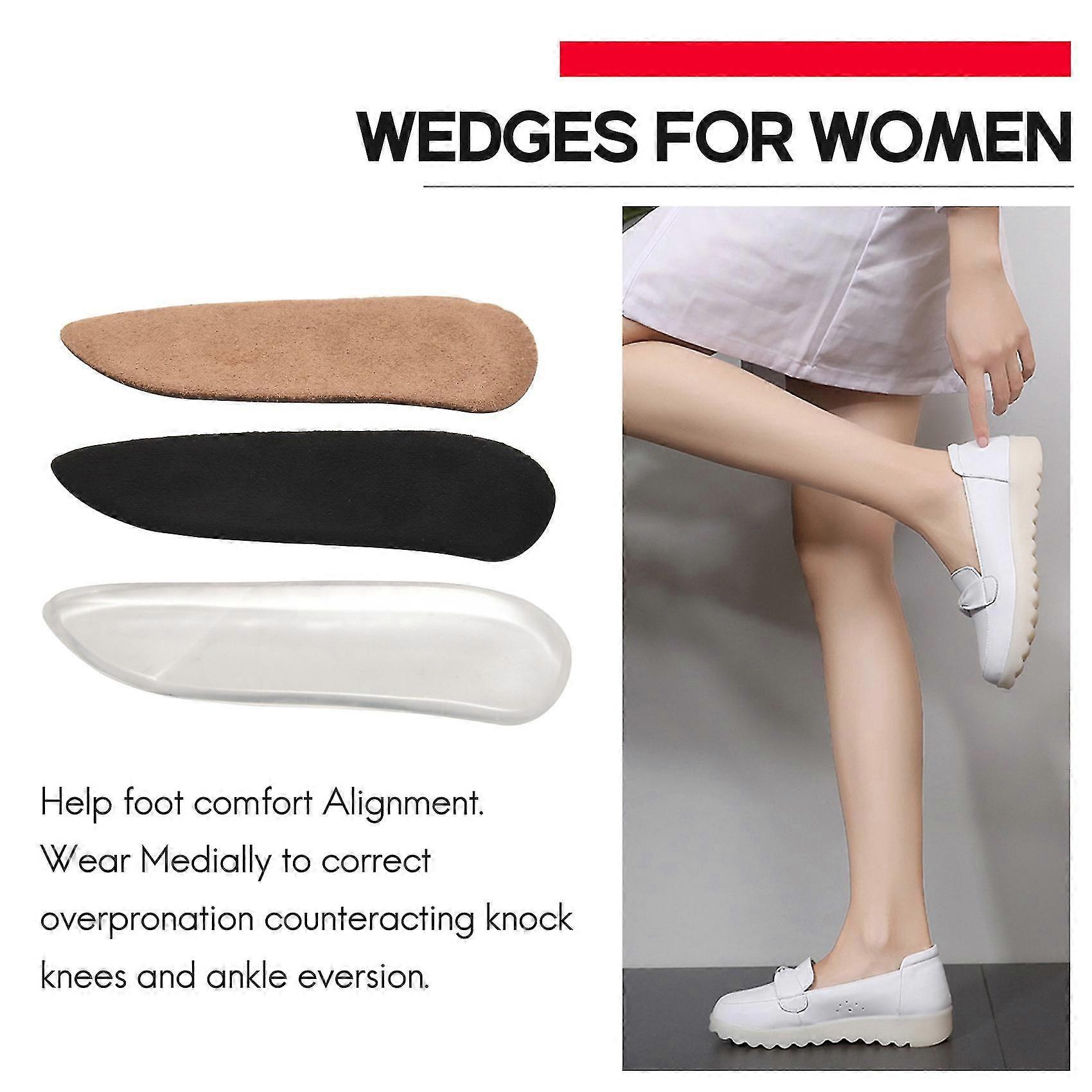 Medial & Lateral Heel Wedge Silicone Insoles for Supination and ...