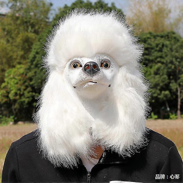 Dog Head Mask Poodle Mask Halloween Animal Latex Headgear For Halloween ...