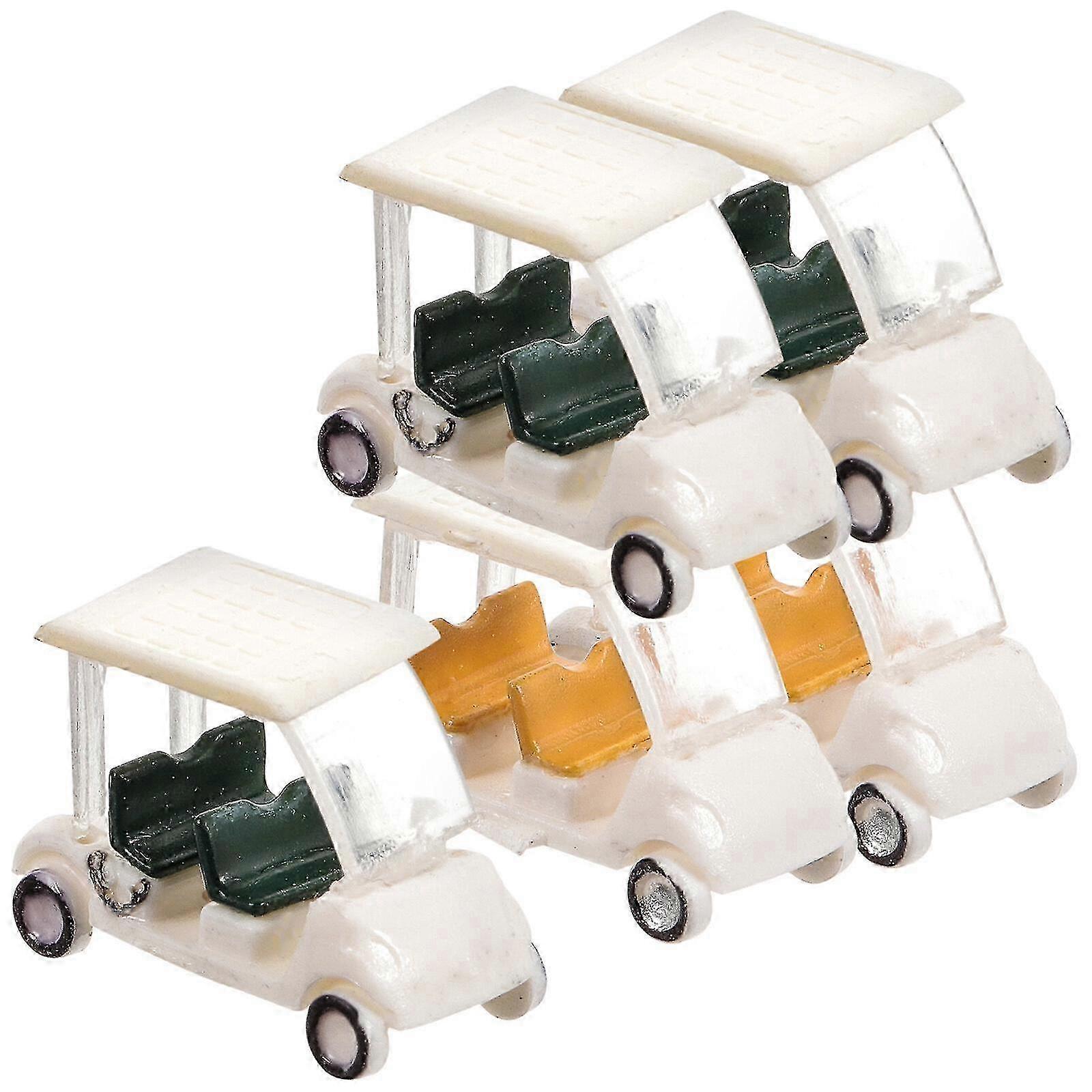 5pcs Mini Golf Cart Models Small Golf Cart Figurines Sand Table Golfs ...