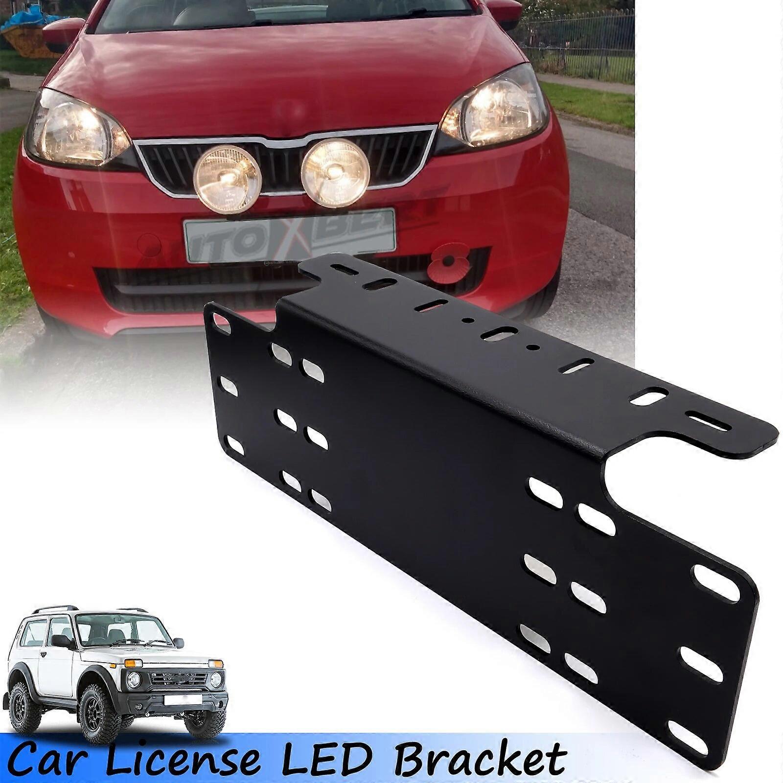 Car Front Bumper Number Plate Bracket Mounting LED Lights License Free ...