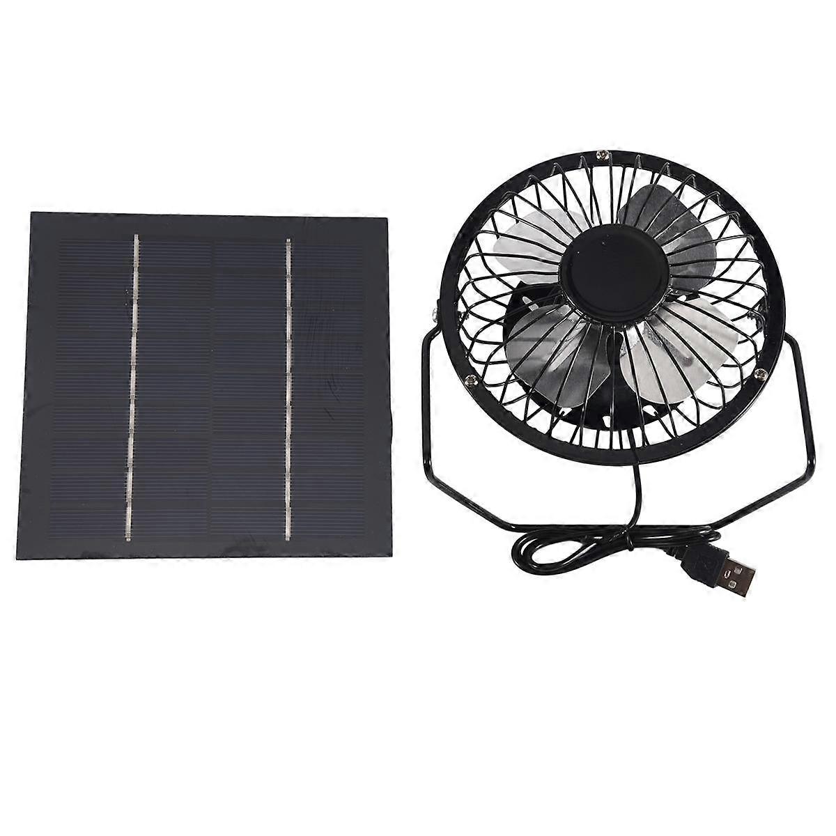 Mini Solar Panel Powered Ventilator Fan Portable 5W 4 Inch Greenhouse ...