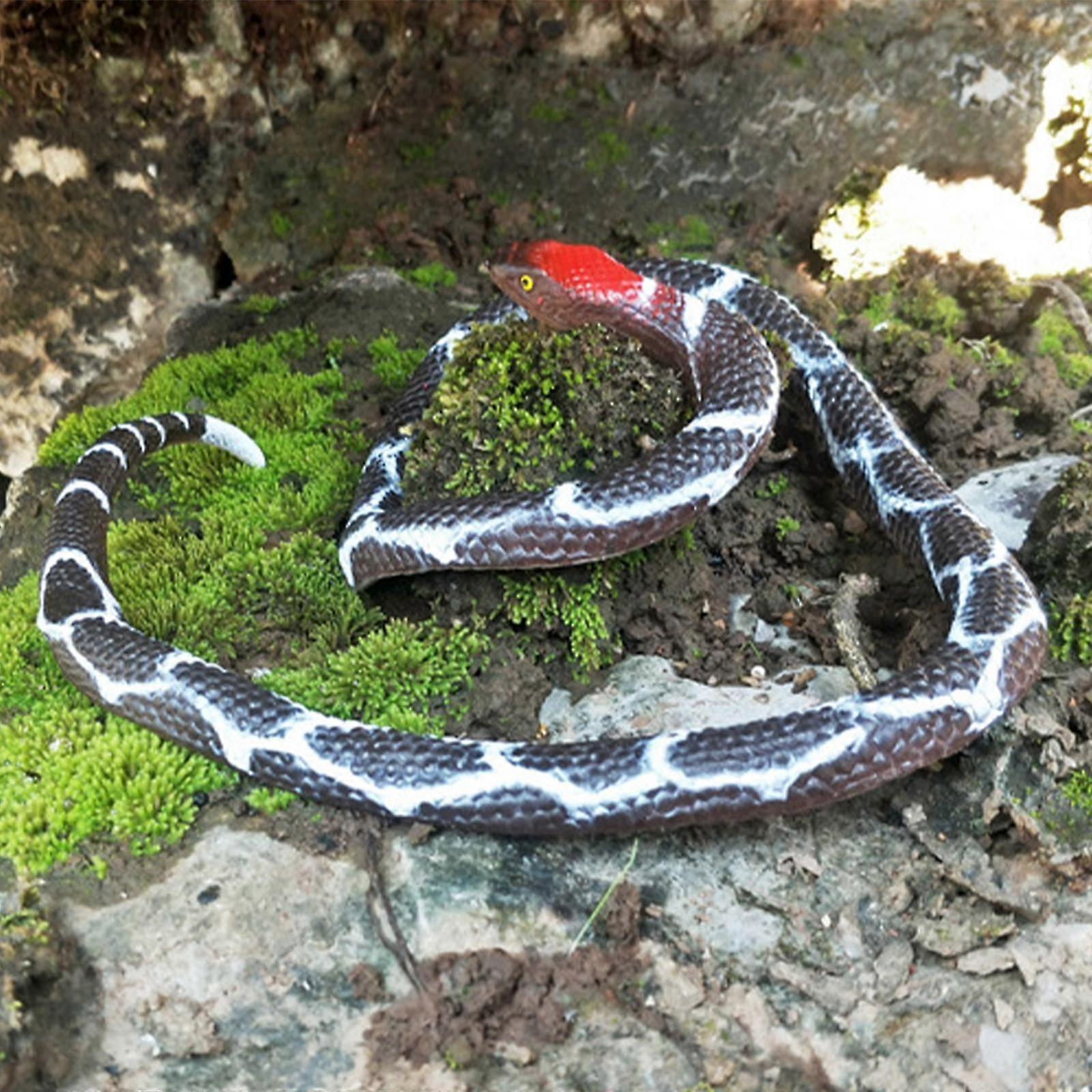 Realistic Fake Snakes Toy Soft Rubber Snake Figure Garden Snake Scare ...