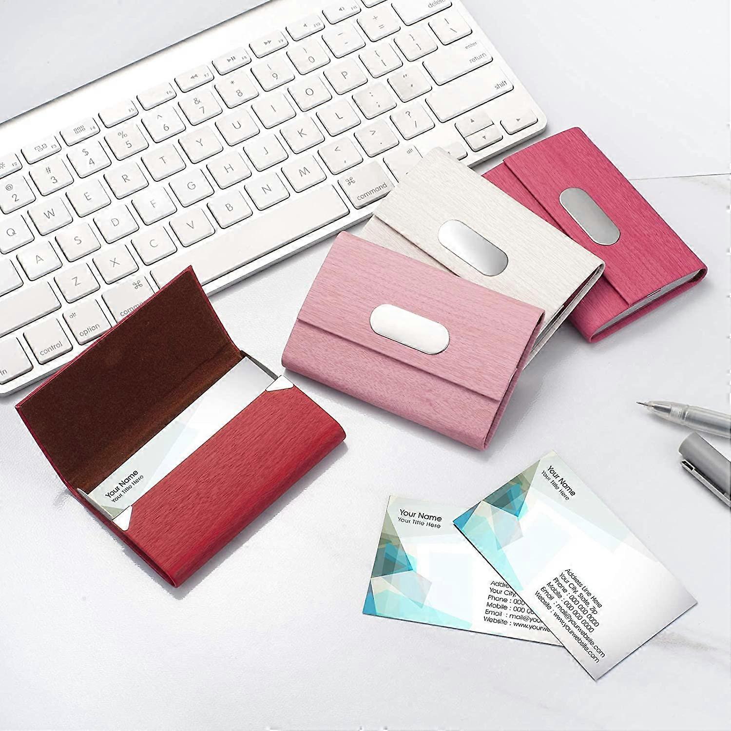 Business Card Holder, PU Leather Slim Business Card Case - Business ...