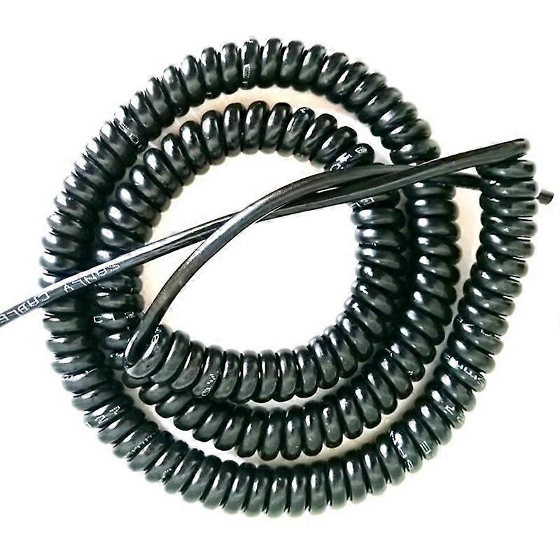 XHX Strand Retractable Spring Coiled Expandable Power Cord, Black Power ...