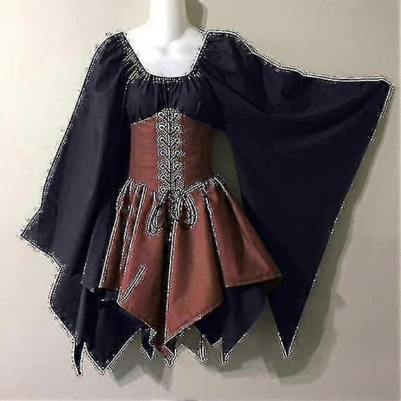 Women's Medieval Renaissance Costumes Pirate Corset Dress Women Flare ...