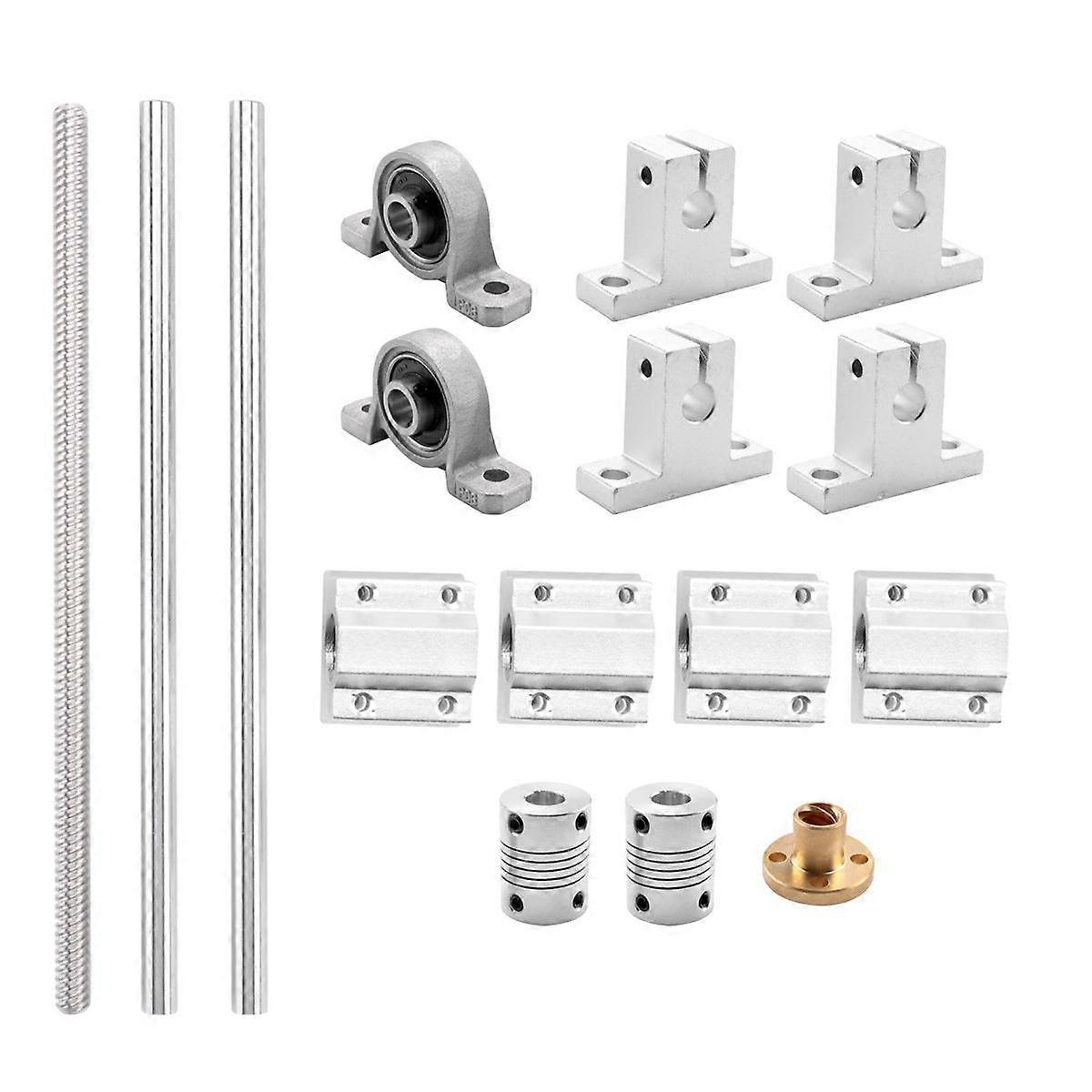 15Pcs 200Mm Optical Axis Guide Bearing Housings Aluminum Rail Shaft ...