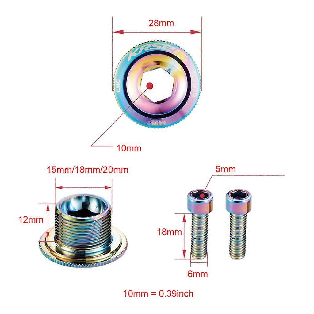Bicycle Crankset Fixing Bolt Screw Crank Cap Bike Crank Cap Fixing Bolt ...
