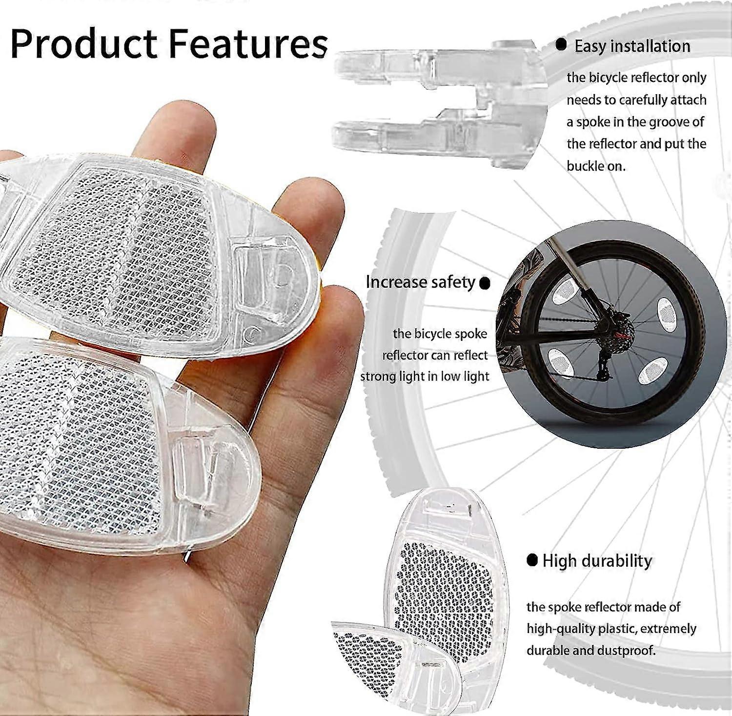 Bike Spoke Reflectors, 12 Pieces Bike ReflectorWhite, Road Bike ...