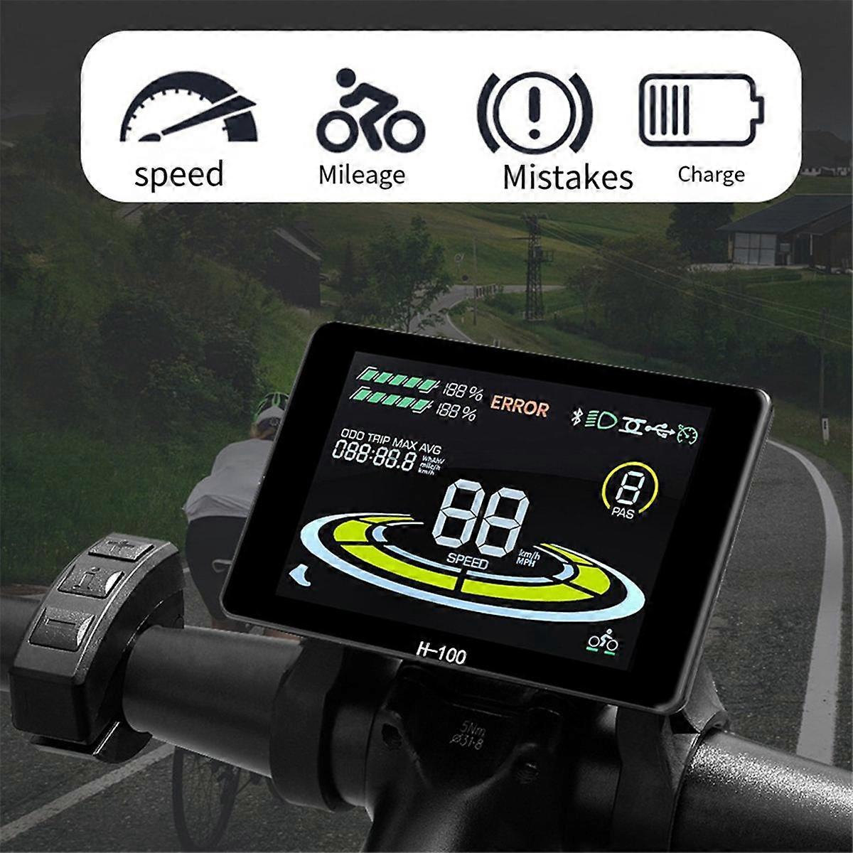 Electric Bicycle Display H-100 LCD Display Control 24V - 72V Speed ...