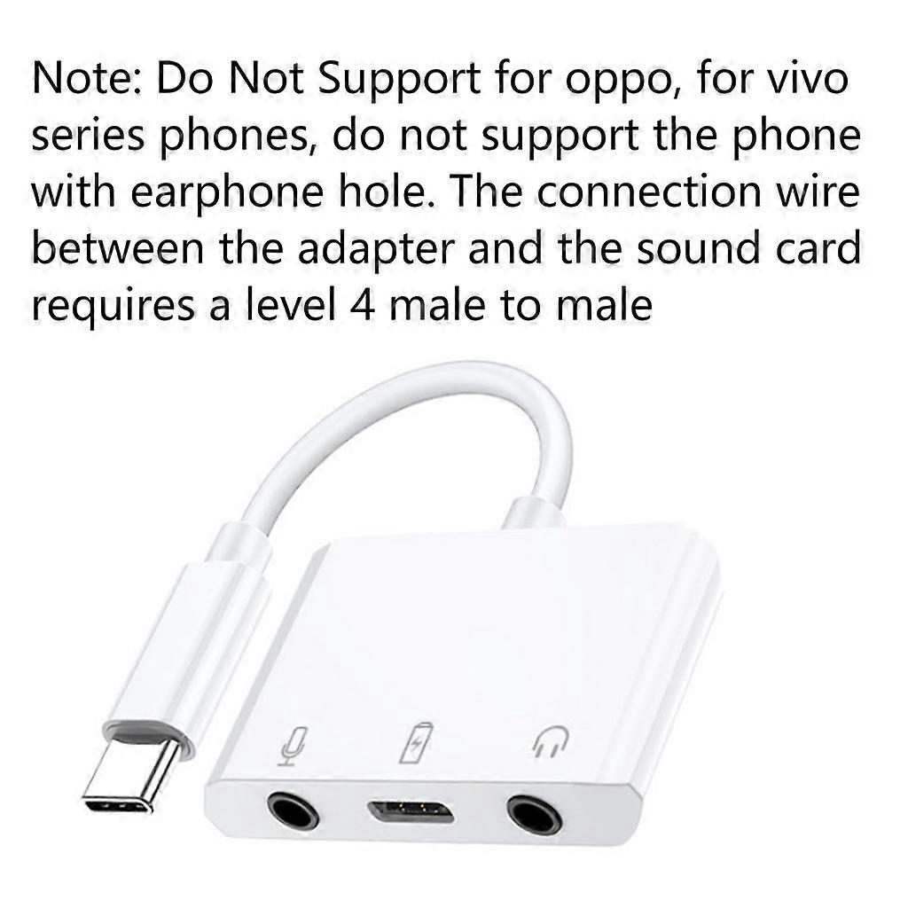 External USB-C Sound Card 3in1 Type-C to 3.5mm Audio Earphone Interface ...
