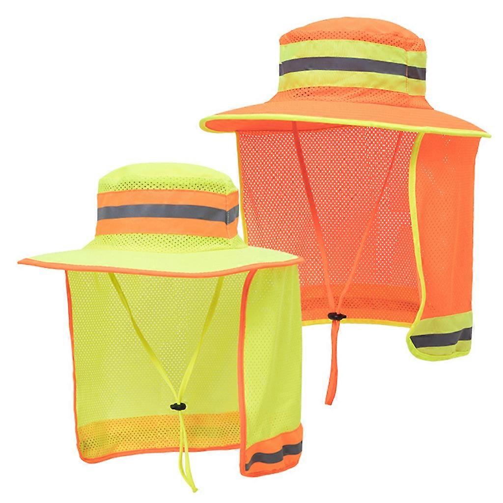 Ranger Hat High Visibility Bucket Hat With Neck Flap Reflective Safety ...