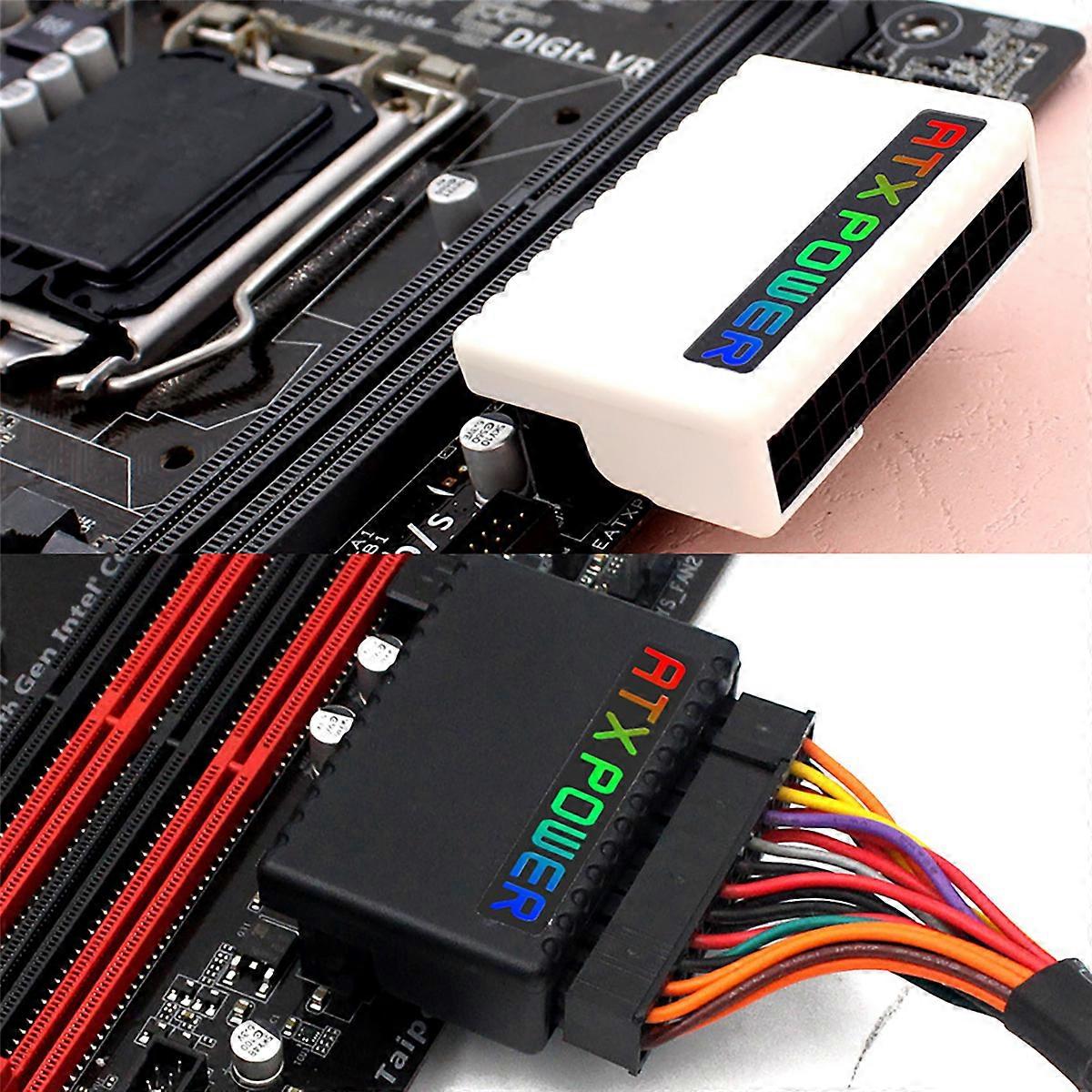 ATX 24 Pin to 90 Degree Power Plug Adapter RGB Motherboard Power Supply ...