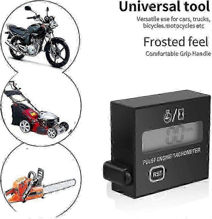 Inductive Digital Tachometer for Chainsaws, Lawn Mowers, Motorcycles, Inductive Tachometer with ...