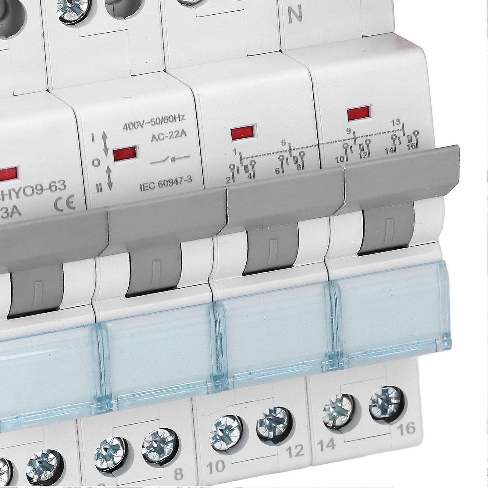 4P 63A Dual Power Manual Transfer Isolating Switch DIN Rail Mount ...