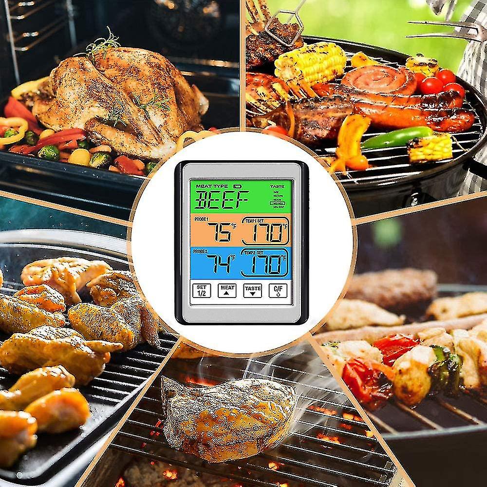 Professional Cooking Thermometer,with 2 Probes And Lcd Display Kitchen ...