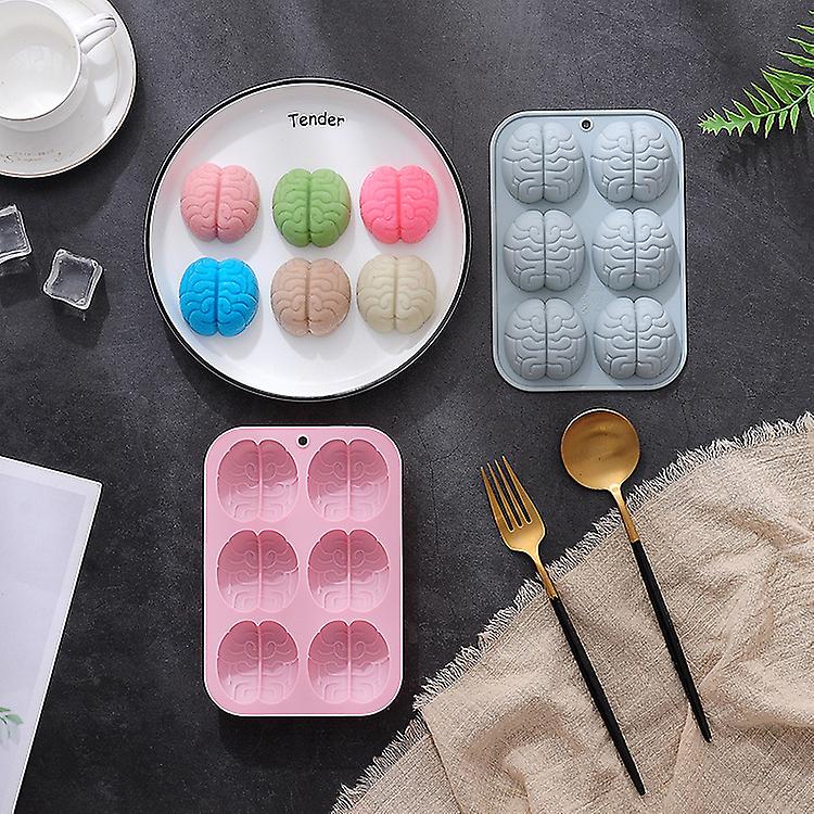 Human Brain Shape Pan Baking Silicone Halloween Cake Mold Pudding Jello ...