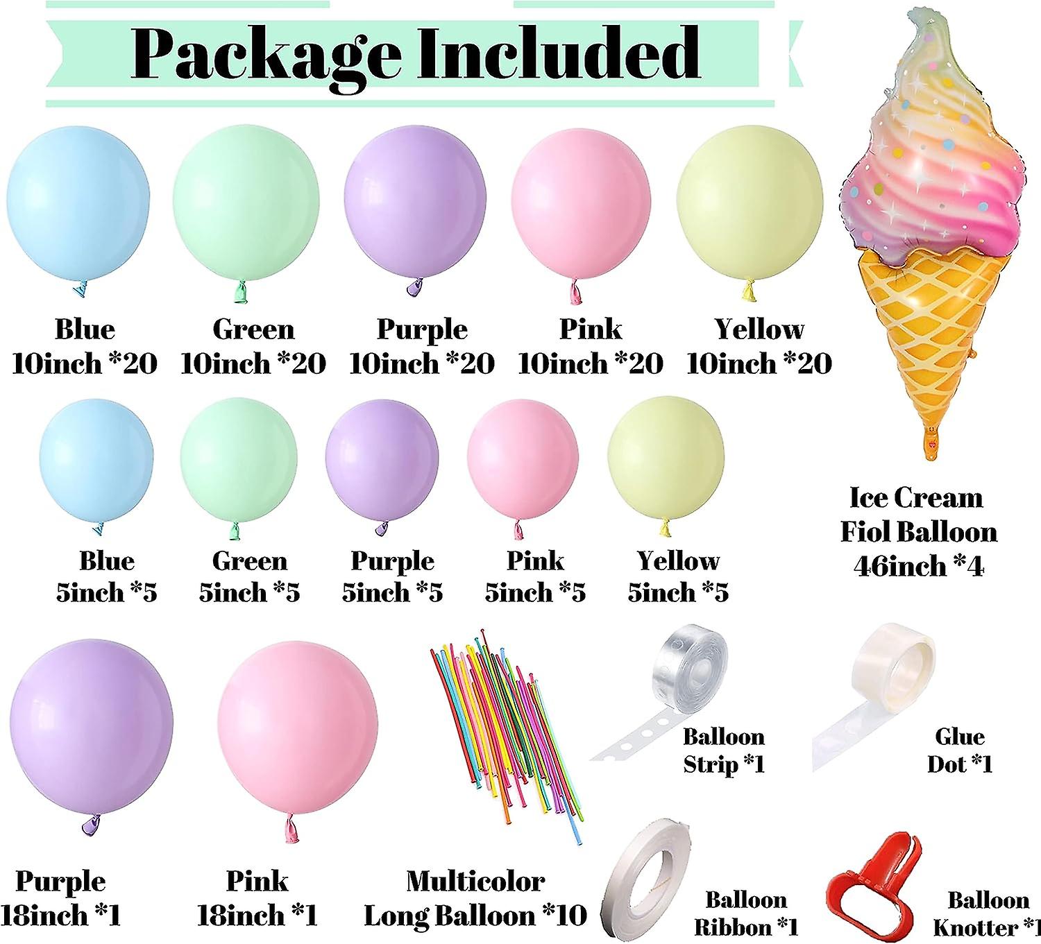 Pastel Balloons Garland Arch Kit 143pcs Macaron Rainbow Balloons Birthday Party Background ...