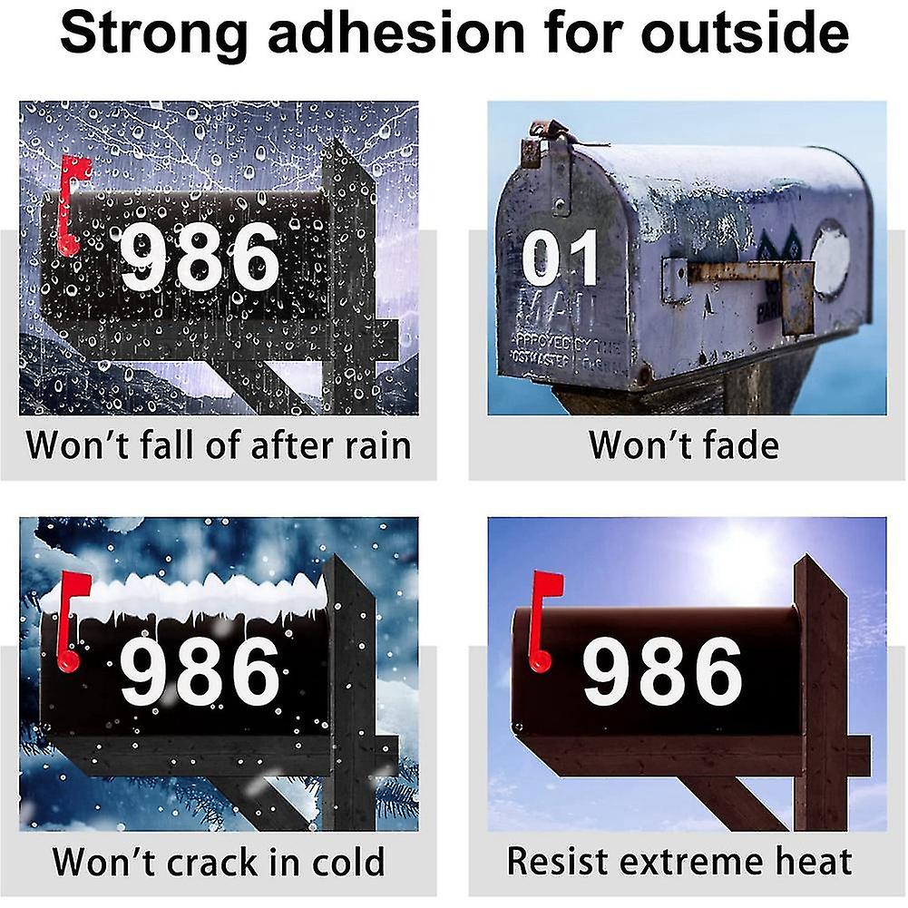 Numbers For Outside, 10 Sets 0-9 Reflective Number Stickers With Tab ...