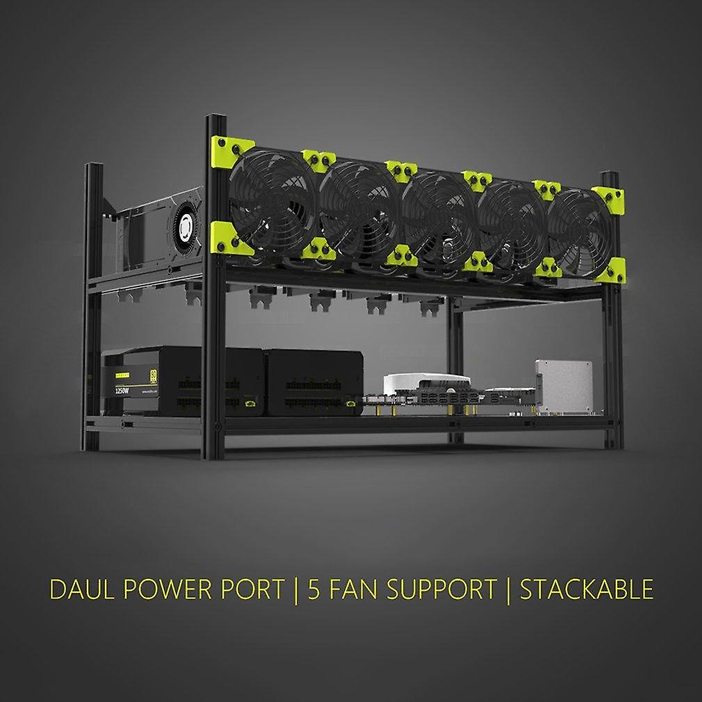 6 Gpus 5 Fans Low Noise Aluminum Stackable Open Air Mining Computer ...