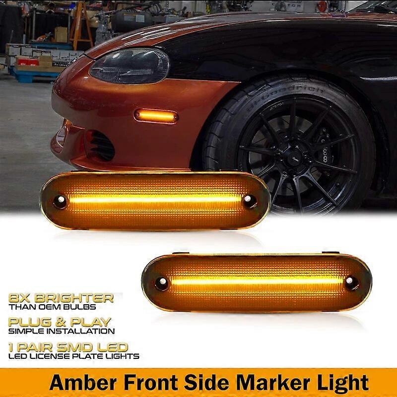 White Amber Red LED Bumper Side Marker Turn Signal Lights Driving ...