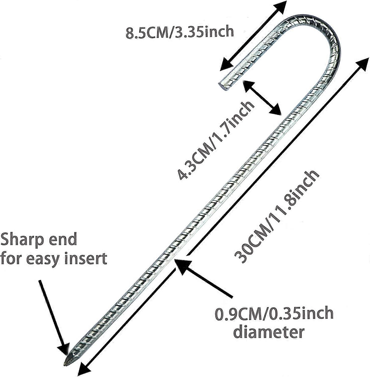 Metal Heavy Duty Galvanized Steel Tent Pegs, 12 Inch Tent Pegs Garden ...