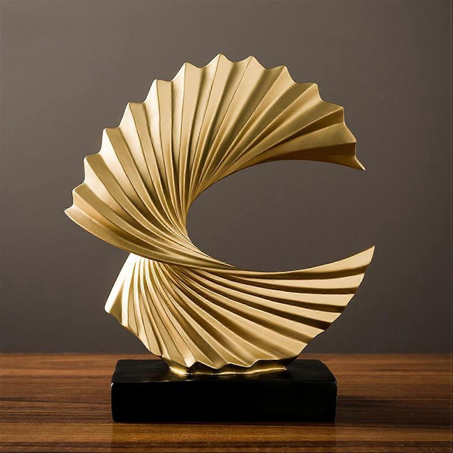Modern Day Accents Abstract Sculpture Black Base Ocean Wave Tabletop ...