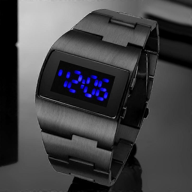 Fashion Led Digital Watch Men Nilitary Sports Watches Black Stainless ...